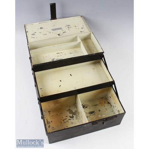 The Holborn Surgical Instruments, London, black japanned cantilever box ...