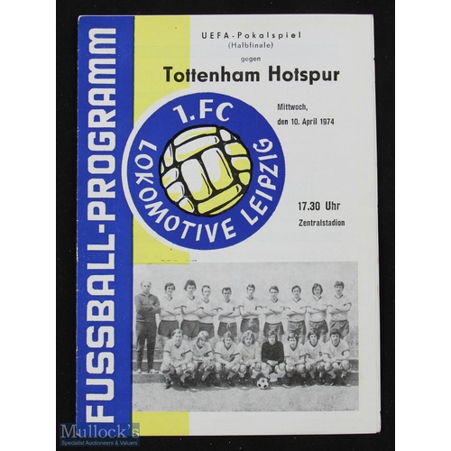 1973/74 UEFA Cup s/f 1st leg programme FC Lokomotive Leipzig v ...