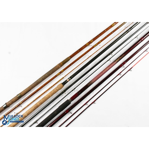 3x Various Fishing Rods - to incl Daiwa hollow glass match rod 13ft 6in ...