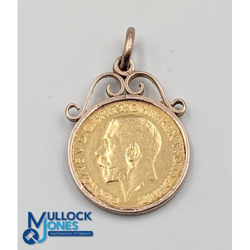 1912 King George V 22ct Gold Full Sovereign Coin in 9ct gold mount - in ...