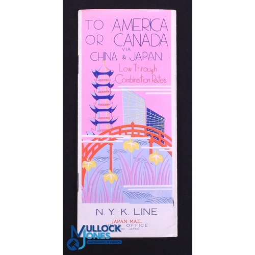 NYK (Japanese) Line 1931, sub titled "To America or Canada via China ...