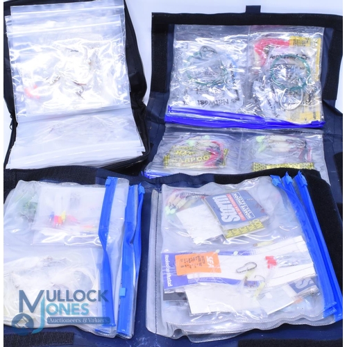 A collection of large rig wallets, full of sea fishing rigs: 2x Team ...