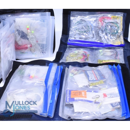 A collection of large rig wallets, full of sea fishing rigs: 2x Team ...