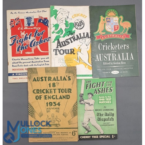 5x Official Australian Cricket Tour Souvenir Programmes, guides to ...