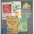 5x Official Australian Cricket Tour Souvenir Programmes, guides to ...