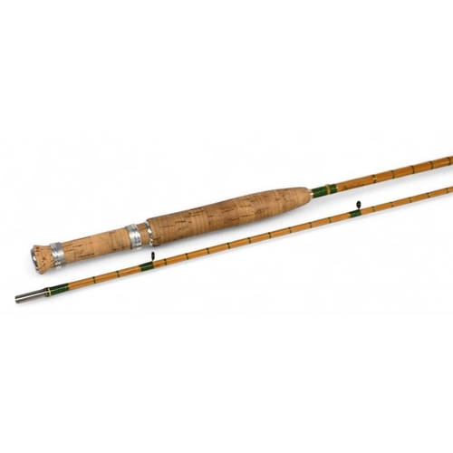 A fine Partridge split cane trout fly rod 8ft 6" 2pc line 4/5# with the ...