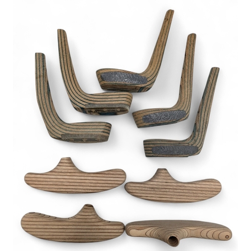 Golf Club Maker Laminated Heads, to include 5 left-handed laminated ...