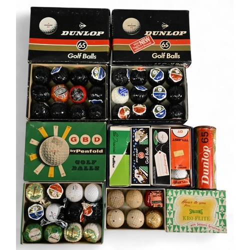 57x Wrapped Golf Balls in varying boxes and tubes, noted Dunlop examples