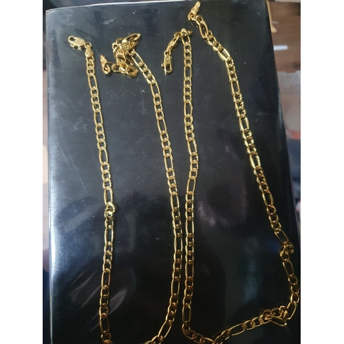 2 long stamped 18k chains Gold plated