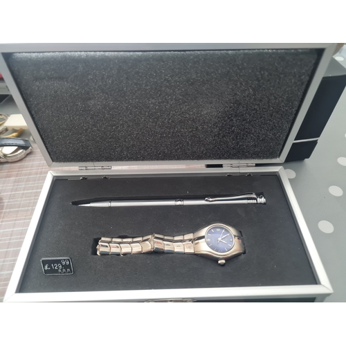 Ralph geneve watch & pen set