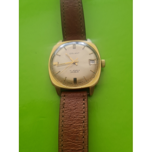 Vintage 17 jewels incabloc watch pwo colant