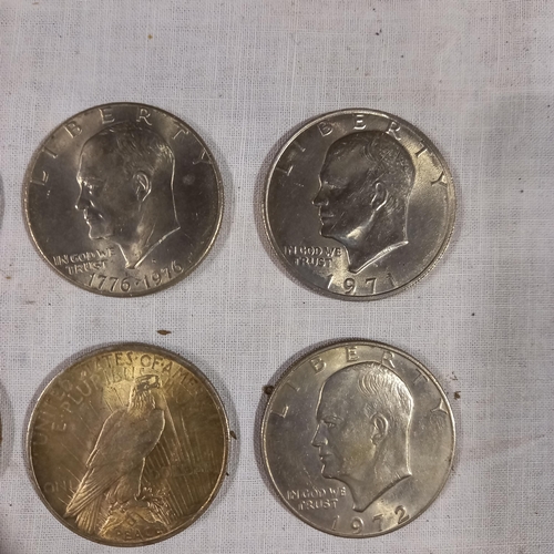 6 American 1 Dollar Coins