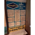 "Drive Safely on Good Year" Tin Advertising Sign