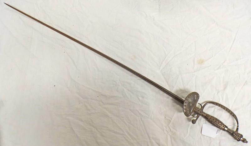 CUT STEEL SMALL SWORD WITH 79 CM LONG BLADE