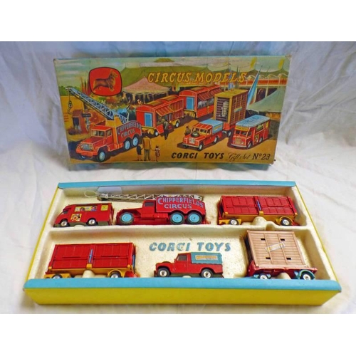 CORGI TOYS GIFT SET NO 23 - CHIPPERFIELDS CIRCUS MODELS. BOXED