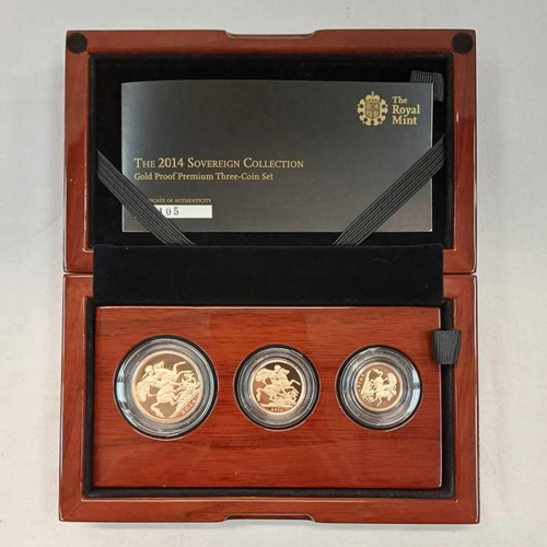 2014 UK ROYAL MINT SOVEREIGN COLLECTION GOLD PROOF PREMIUM THREE-COIN ...