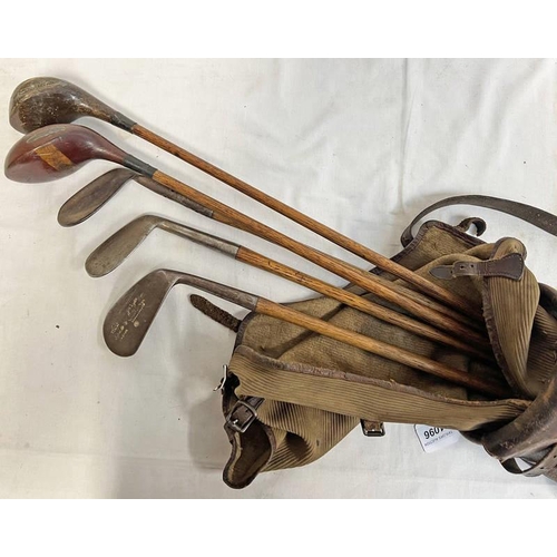 HICKORY SHAFTED GOLF CLUBS TO INCLUDE NIBLICK WITH DRILLED NECK, NORTON ...