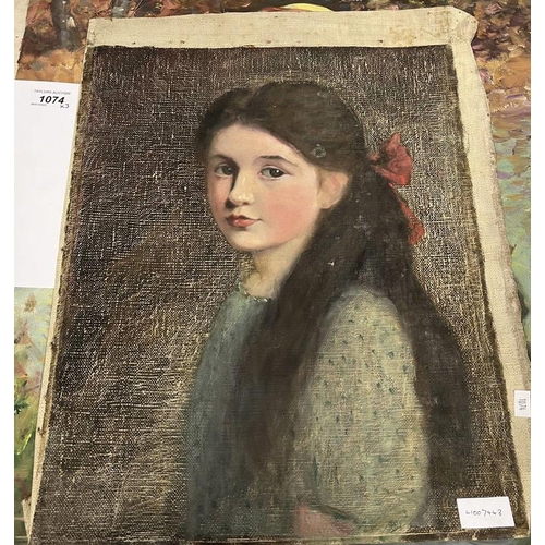 DAVID WATERSON 3 PORTRAITS OF LADY WITH FLOWERS, GIRL WITH BLUE DRESS ...