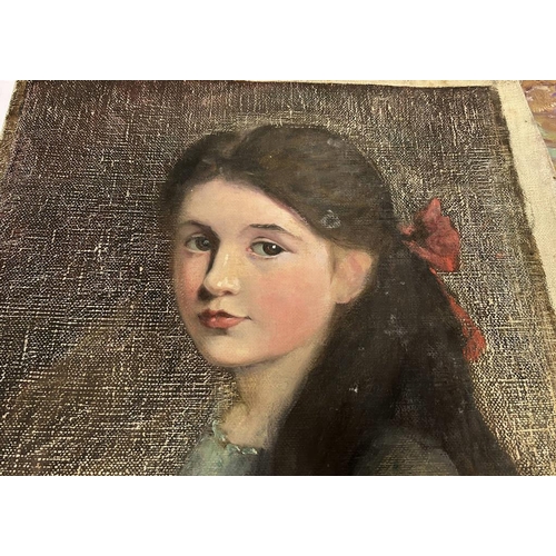 DAVID WATERSON 3 PORTRAITS OF LADY WITH FLOWERS, GIRL WITH BLUE DRESS ...