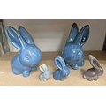2 BOURNE DENBY BLUE GLAZED RABBIT 26 CM TALL, BOURNE DENBY ASIAN LUSTRE ...