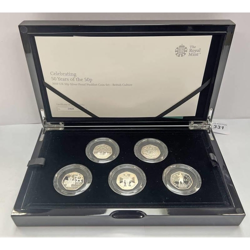 ELIZABETH II SILVER PROOF 2019 PIEDFORT SET CELEBRATING 50 YEARS OF 50P ...