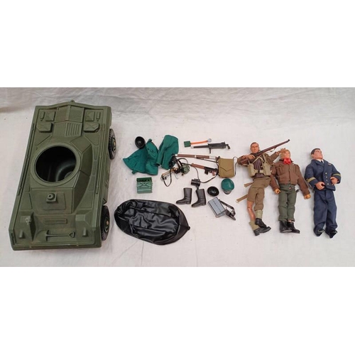 VINTAGE ACTION MAN FIGURE TOGETHER WITH VARIOUS ACCESSORIES