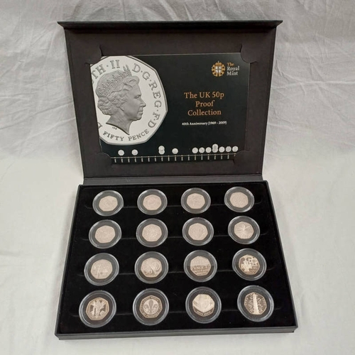 THE UK 50P PROOF COLLECTION 40TH ANNIVERSARY (1969-2009) WITH 16 X ...