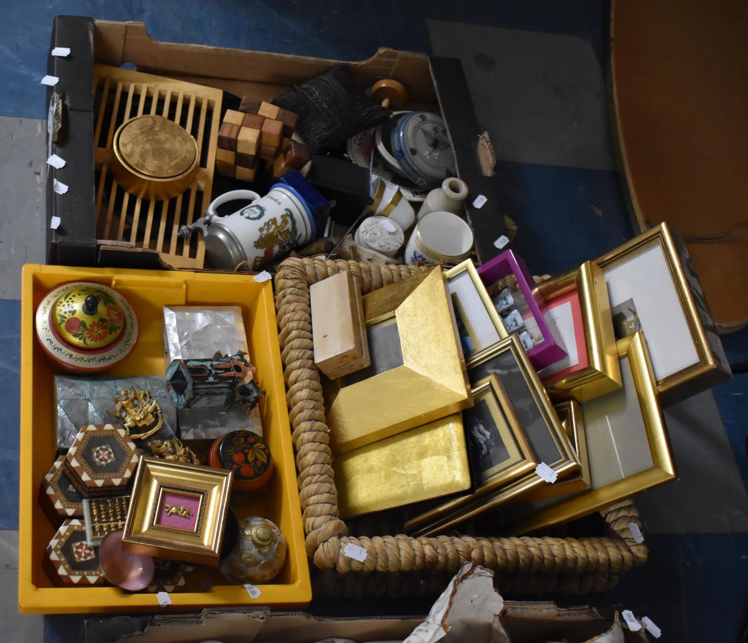A Collection of Various Sundries to comprise Boxes, Mother of Pearl ...