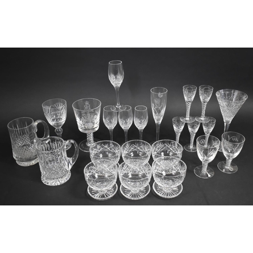 A Collection of Various Glass to Comprise Set of Four Stuart Crystal ...
