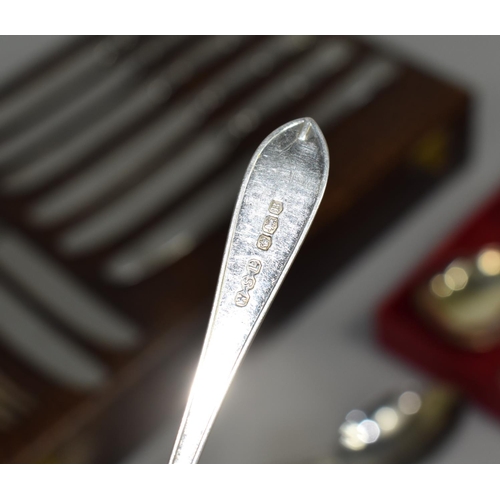 A Collection of Various Kings Pattern Cutlery together with Two Silver ...