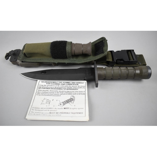 An American MII Lan-Kay Knife Bayonet with Canvas Sheath and Belt Hook