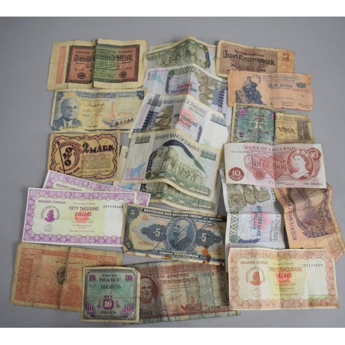 A Mixed Collection of Vintage and Later Foreign Bank Notes etc