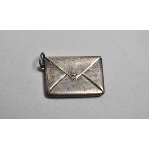 A Small Silver Fob Stamp Case in the Form of an Envelope, 3cm wide