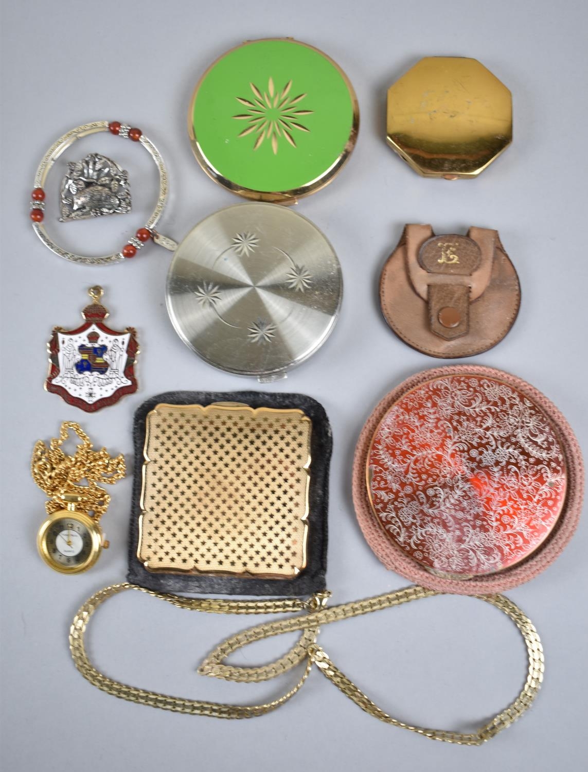 A Collection of Various Vintage Ladies Powder Compacts, Costume ...