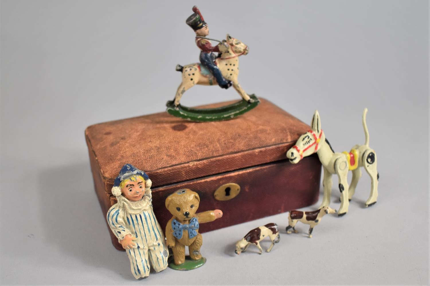 A Collection of Vintage Painted Metal Toys to include Andy Pandy ...
