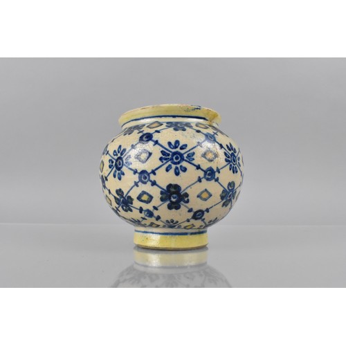 An Early Delft Pot Decorated with Geometric Design in Blue and Yellow ...