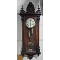 An Edwardian Two Weight Vienna Style Wall Clock with Eight Day Movement ...