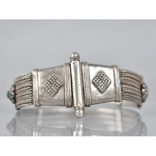 A Rajasthani Silver Bracelet, Four Double Foxtail Chains Adorned with ...
