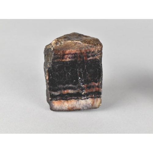 A Raw Piece of Blue John, 278g Together with a Raw Piece of Tigers Eye