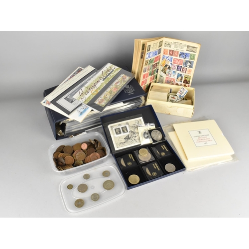 A Collection of Various First Day Covers, Stamps and Coins etc