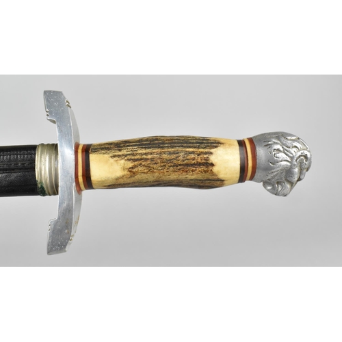 A Replica German Dagger with Bone Handle and Lion Mask Finial, with ...