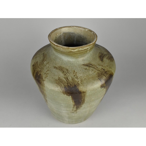 A Large Heavy Studio Pottery Vase, Monogrammed to Base, 32cm High