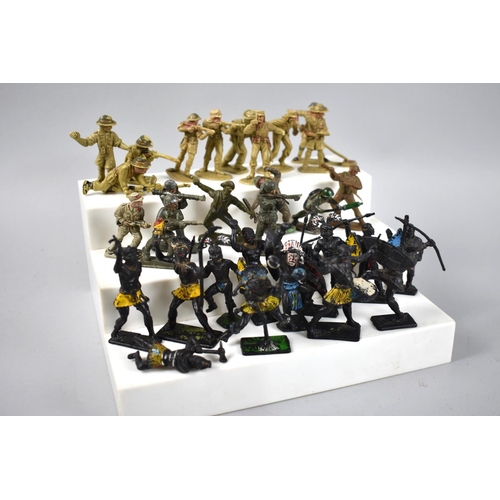 A Collection of Various Vintage Plastic WWII Soldier Figures and ...