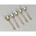 A Set of Five Silver Teaspoons, London Hallmark, 56g