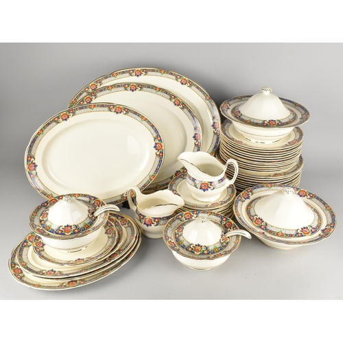 A Large Keeling & Co. Losol Ware Forty-nine Piece Dinner Service to ...