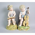 A Pair of Large Continental Figures of Boy and Girl with Musical ...