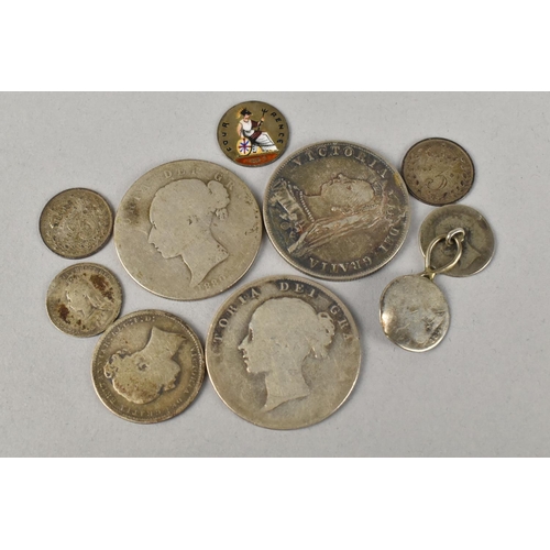A Collection of Victorian Silver Coinage to Comprise Three Half Crowns ...