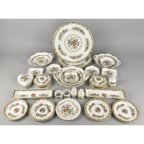 Twenty-Eight Pieces of Coalport Ming Rose to Comprise Lidded Boxes ...