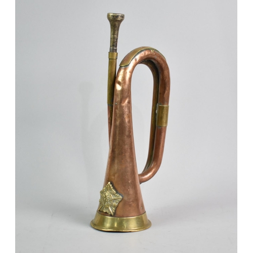 A Copper and Brass British Guards Machine Gun Corps Bugle