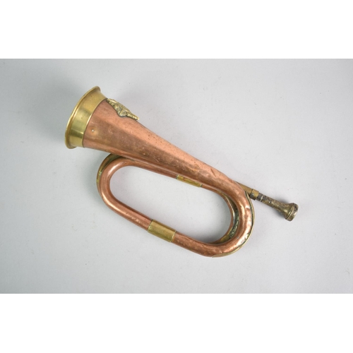 A Copper and Brass British Guards Machine Gun Corps Bugle